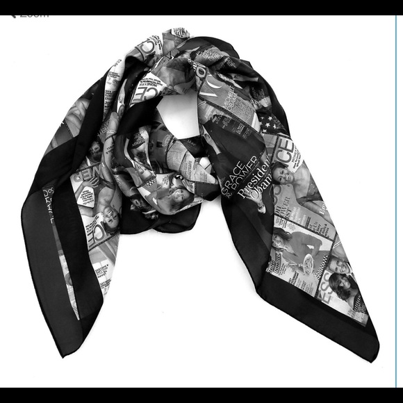 Accessories | Michelle Obama Magazine Cover Scarf Blackwhite | Poshmark